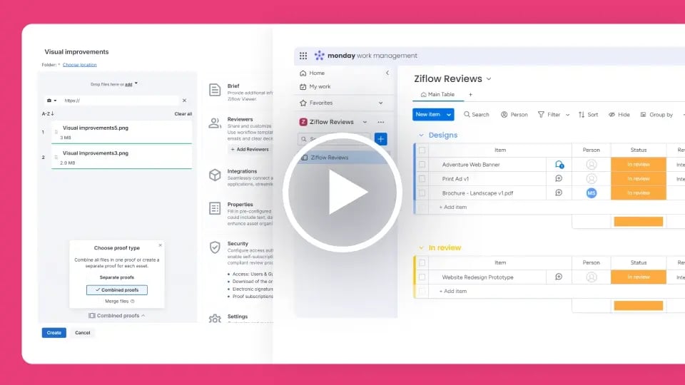 Ziflow and Monday Integration | Elevated Productivity